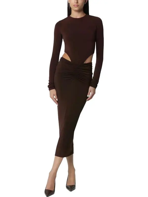 Andamane Heloise Cut-out Midi Dress - Brown