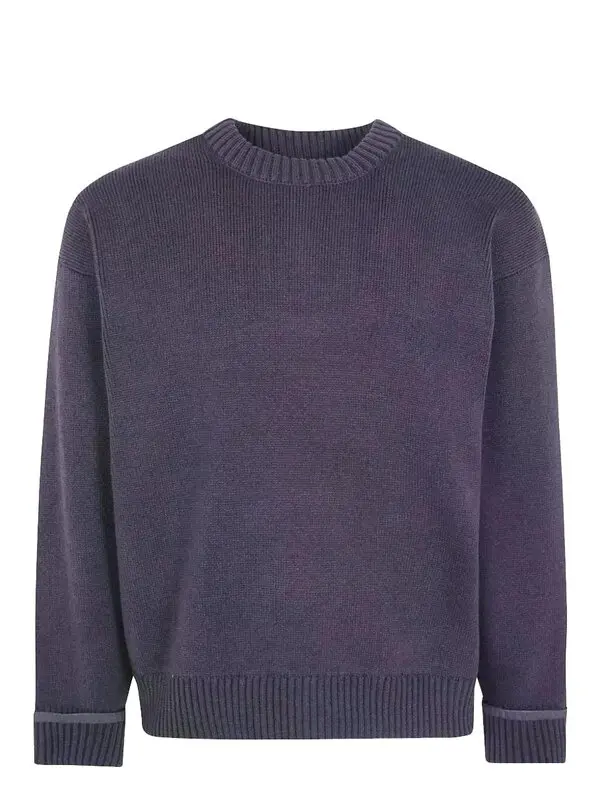 Rains Ribbed Knit Crew Neck Sweater - Black