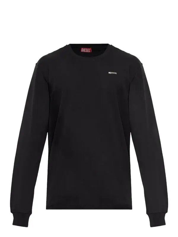 DIESEL® Logo-plaque Long-sleeve T-shirt - Black