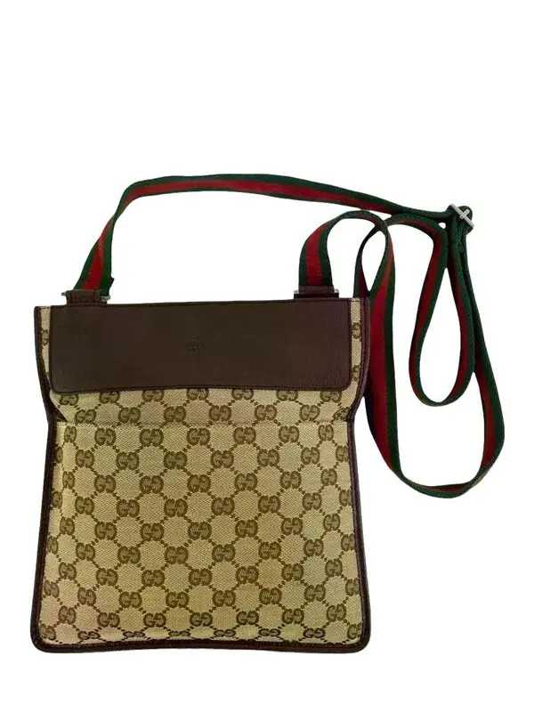 Gucci Gg Canvas Web Crossbody Bag - Neutrals