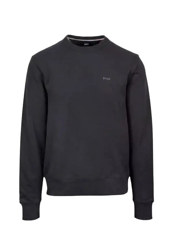 BOSS Logo-embroidered Crewneck Sweatshirt - Black