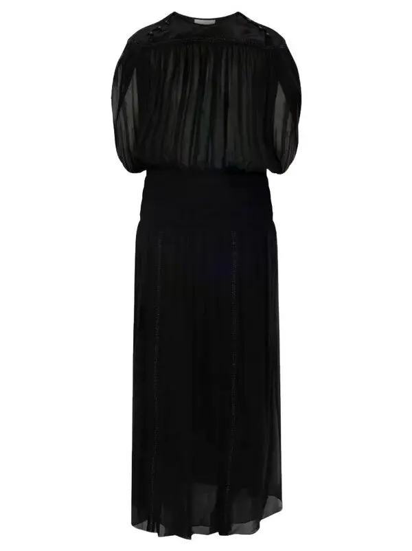 Isabel Marant Étoile Nesrine Smocked Silk Maxi Dress - Black