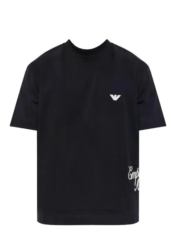 Emporio Armani Logo-embroidered T-shirt - Blue