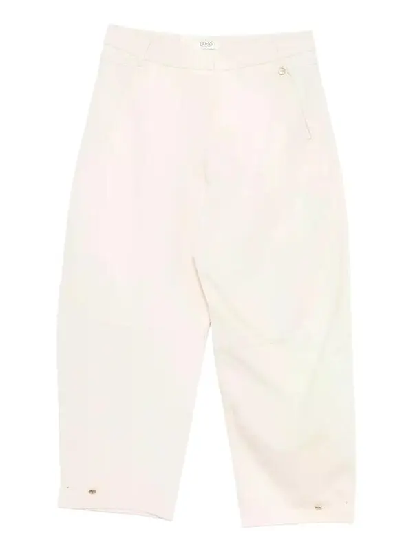 Liu Jo Logo Plaque Cropped Trousers - Neutrals