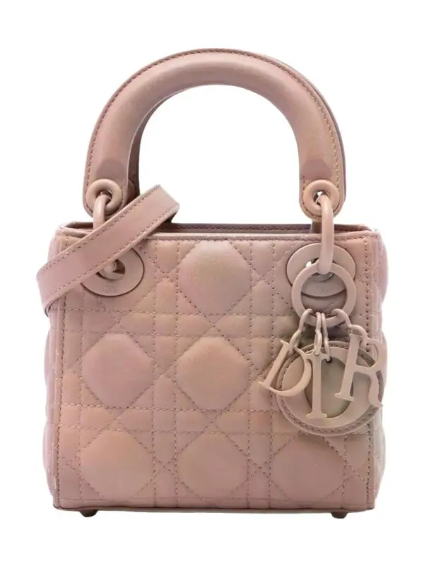 Dior Micro Ultra Matte Calfskin Cannage Lady Satchel - Pink