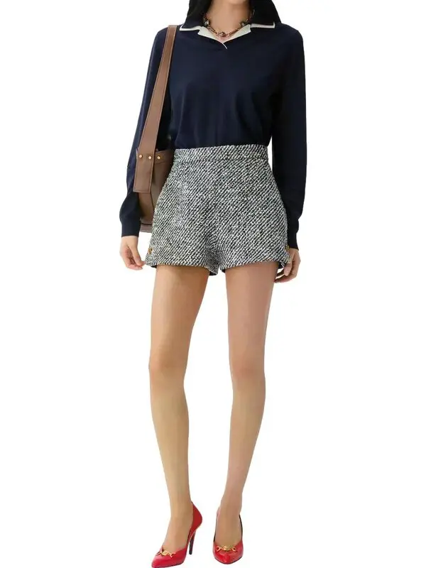 Versace Wool Bouclé High-waist Shorts - Black