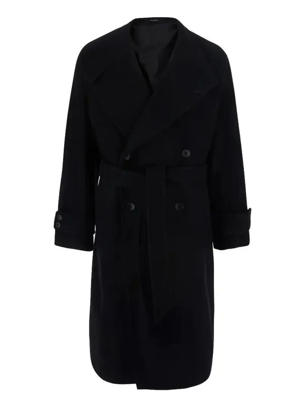 Tagliatore Double-breasted Belted Coat - Black
