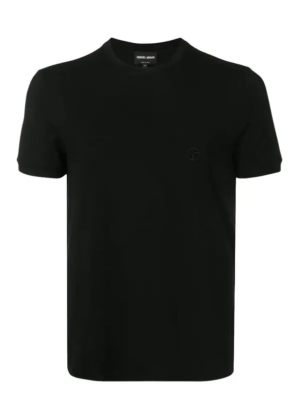 Giorgio Armani Ga Logo-embroidered T-shirt - Black
