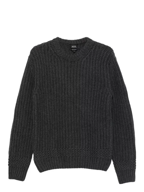 A.p.c. Chunky Knit Crew Neck Sweater - Grey