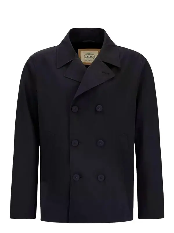 Herno Double-breasted Peacoat - Blue