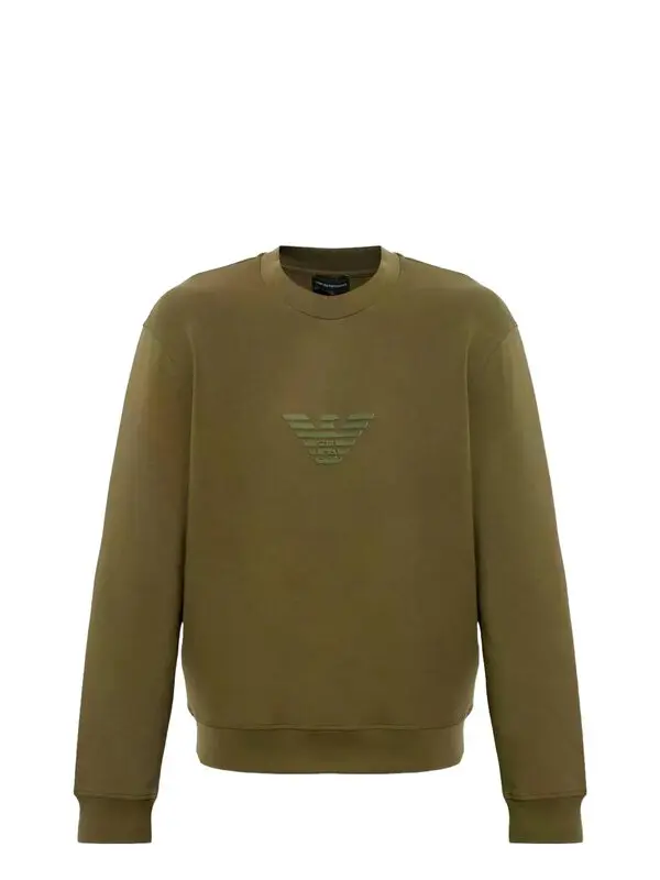 Emporio Armani Sweatshirt Essential In Cotton Double Jersey - Green