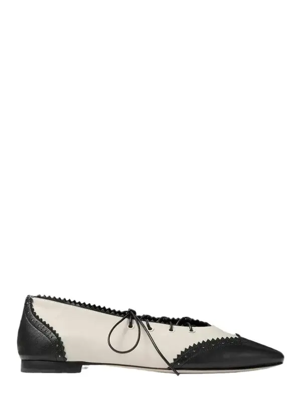 JIMMY CHOO Margot Lace-up Ballet Flats - Neutrals