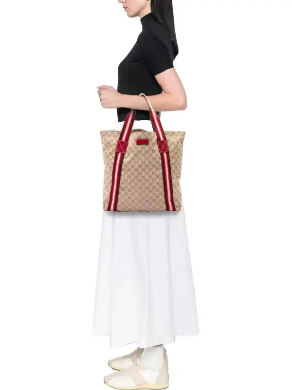 Gucci Gg Canvas Web Tote Bag - Neutrals