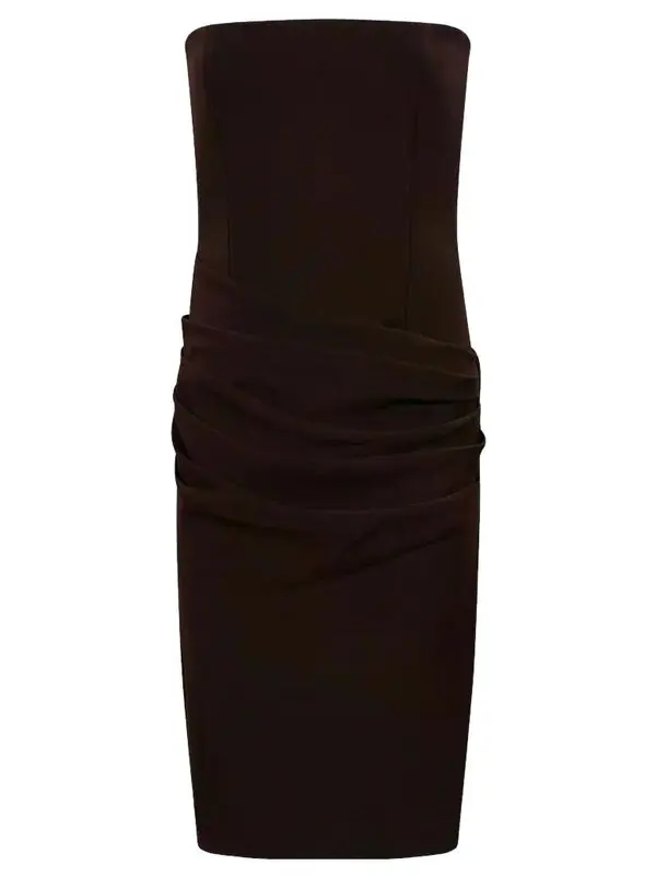 Alex Perry Strapless Draped Mid-length Dress - Brown