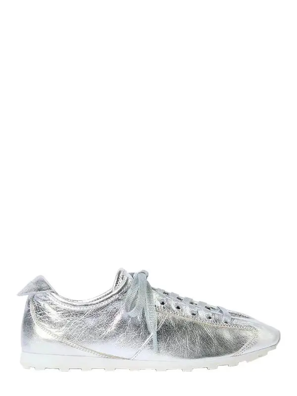 Jacquemus Metallic Leather Tennis Sneakers - Silver