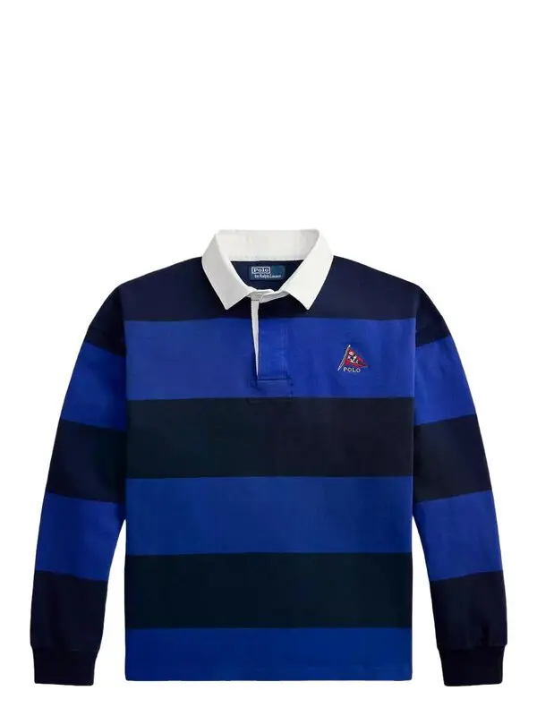 Polo Ralph Lauren Striped Rugby Polo Shirt - Blue