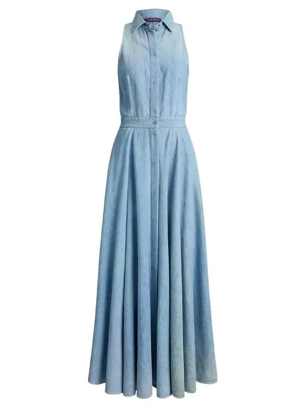Polo Ralph Lauren Peyten Cotton Denim Day Dress - Blue