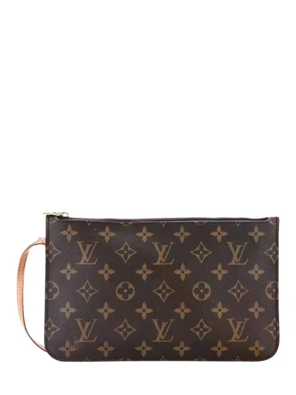 LOUIS VUITTON Neverfull Pochette Monogram Canvas Large Pouch - Brown