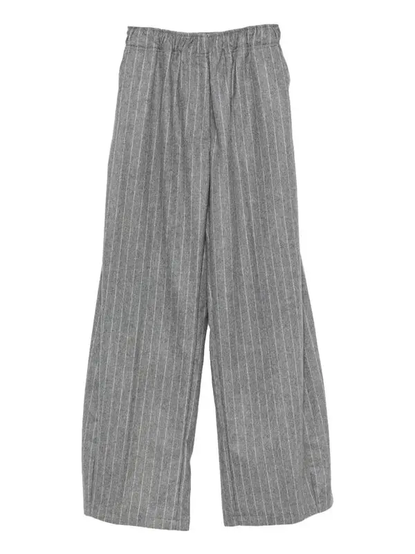 THELATEST Pinstripe Wide-leg Trousers - Grey