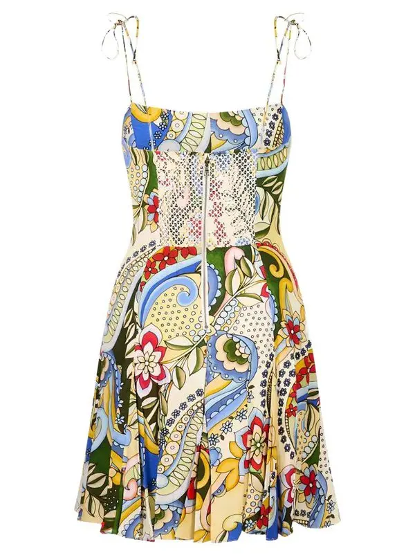 Alice + Olivia Jeanette Tie-strap Mini Dress - Yellow
