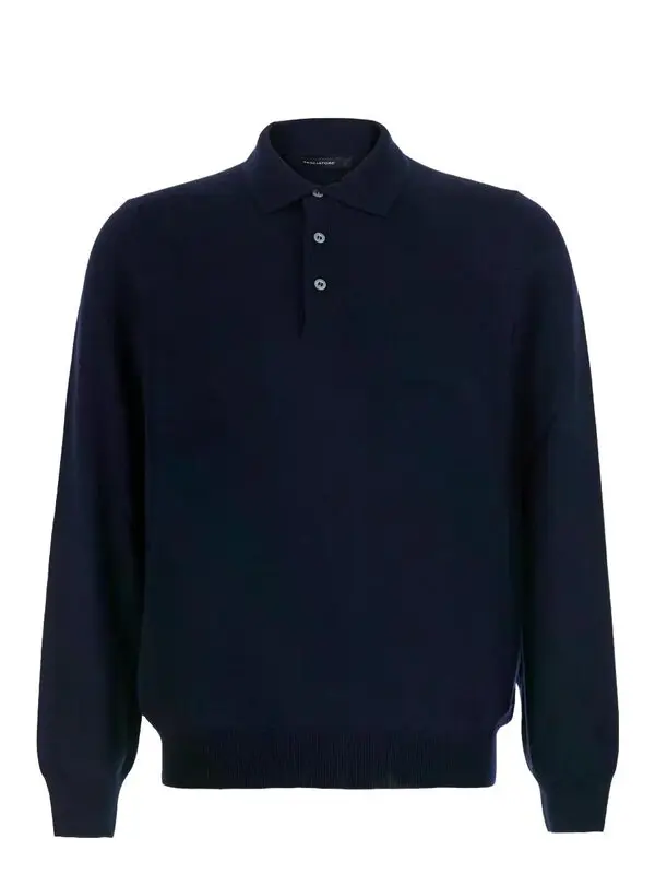 Tagliatore Knitted Polo Sweater - Blue