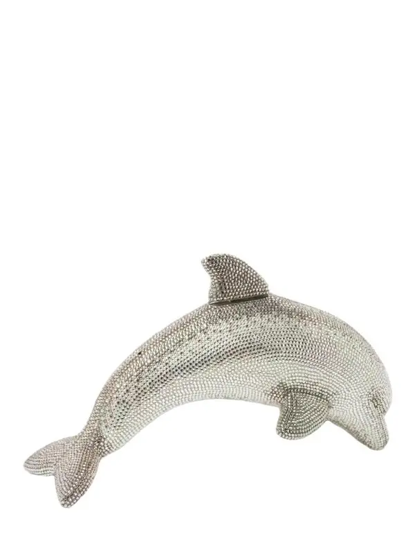 Judith Leiber Crystal Dolphin Clutch Bag - Silver