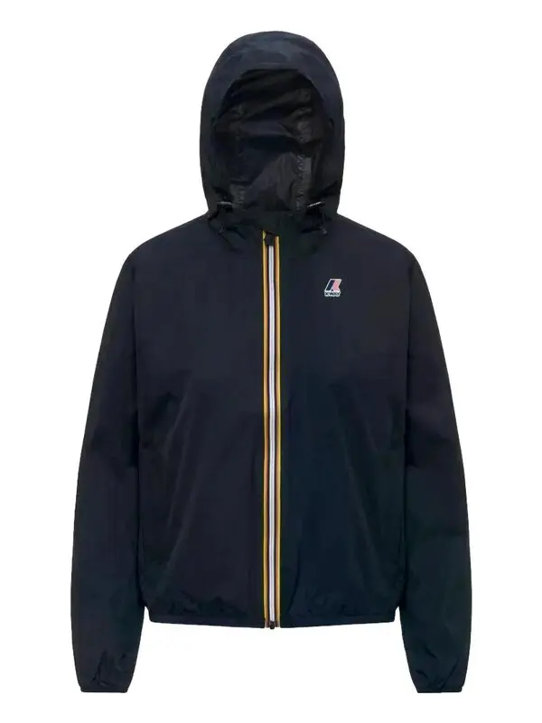 K-WAY Hooded Logo Patch Jacket - Blue