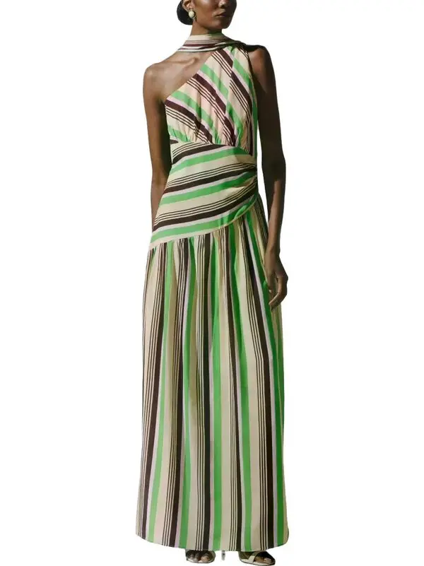 BAOBAB Ariel One-shoulder Scarf-detail Maxi Dress - Neutrals