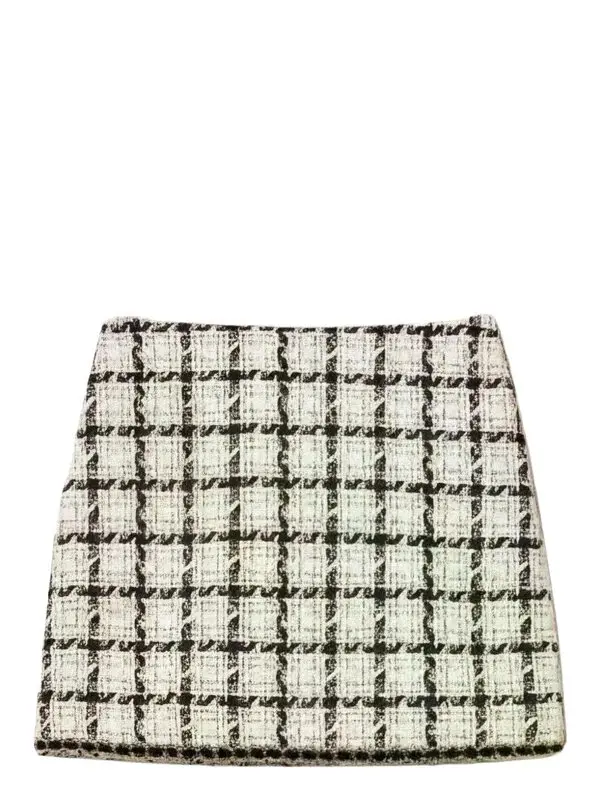 TWINSET Chequered Bouclé Mini Skirt - Grey