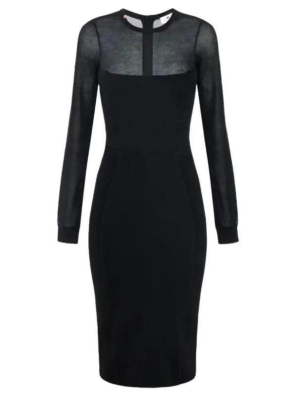 Elisabetta Franchi Knit Dress With 3d Effects - Black