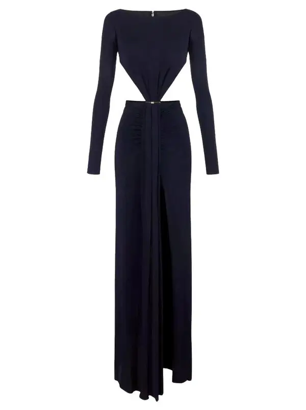 Elisabetta Franchi Red Carpet Dress In Jersey Fabric With Cut-outs - Blue