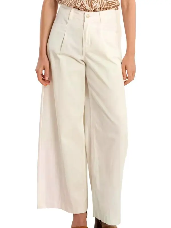 MOLLY BRACKEN Wide-leg Pleated Trousers - Neutrals