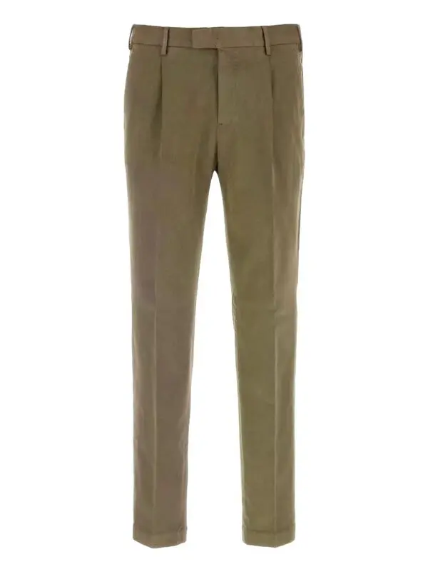 PT TORINO Pleated Turn-up Trousers - Brown