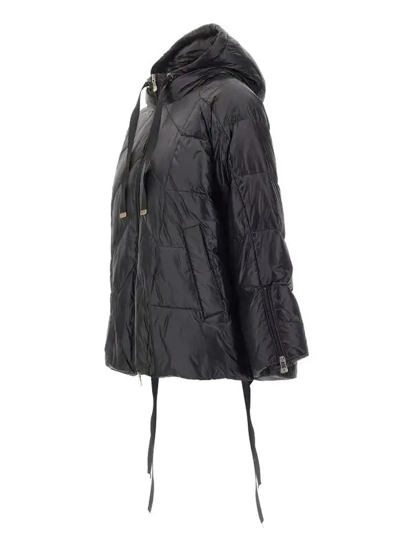 ELENA MIRÒ Quilted Hooded Puffer Jacket - Black