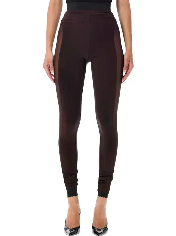 Attico Mesh-panelled Leggings - Brown