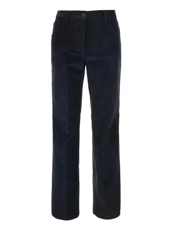 SEMICOUTURE Corduroy Straight-leg Trousers - Blue