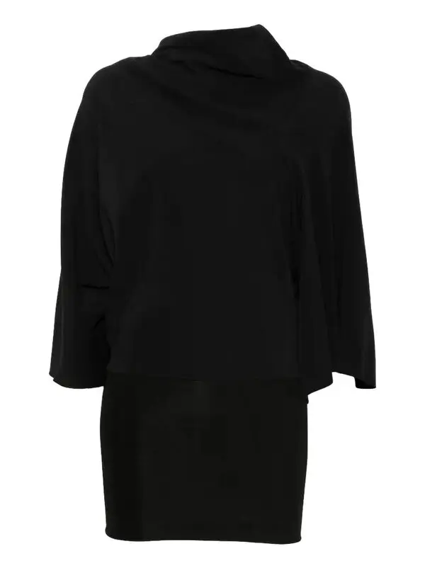 Rick Owens Draped Asymmetric Top - Black