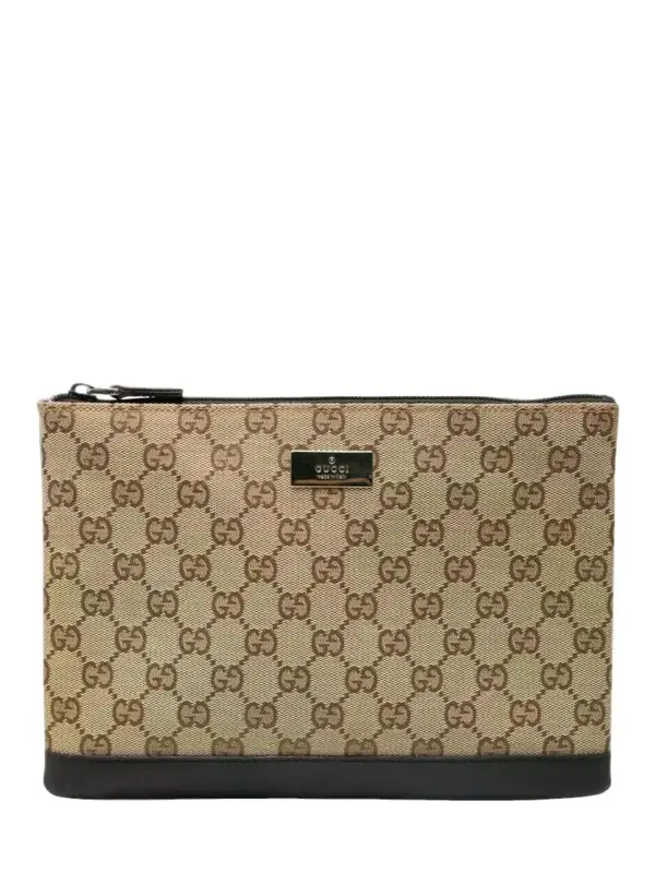 Gucci Gg Canvas Clutch Bag - Neutrals