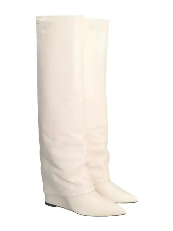 THE SELLER Pointed-toe Wedge Leather Boots - Neutrals