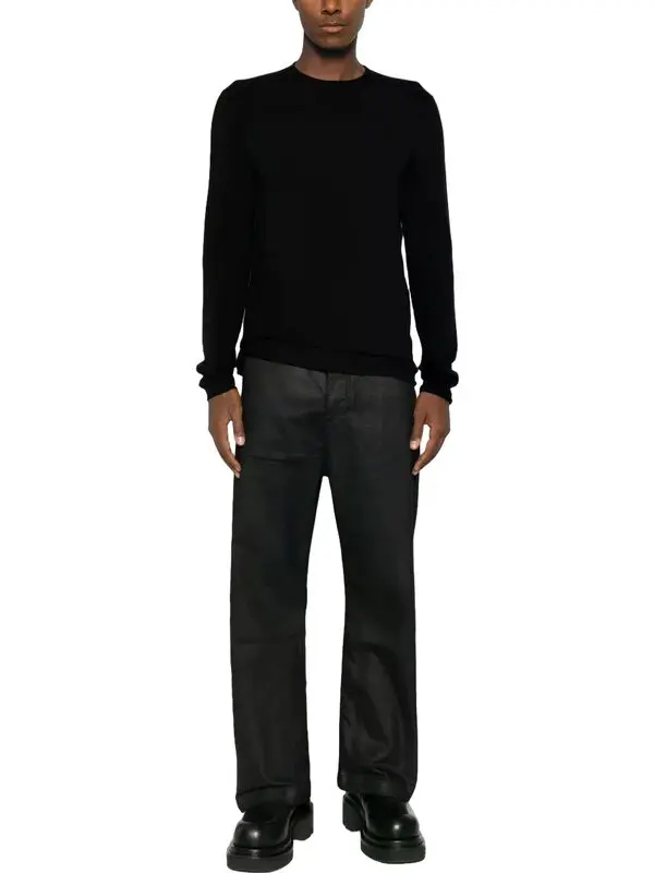 THOM KROM Coated Straight-leg Trousers - Black