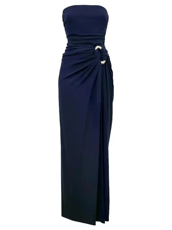 Simkhai Emma Draped Strapless Gown - Blue