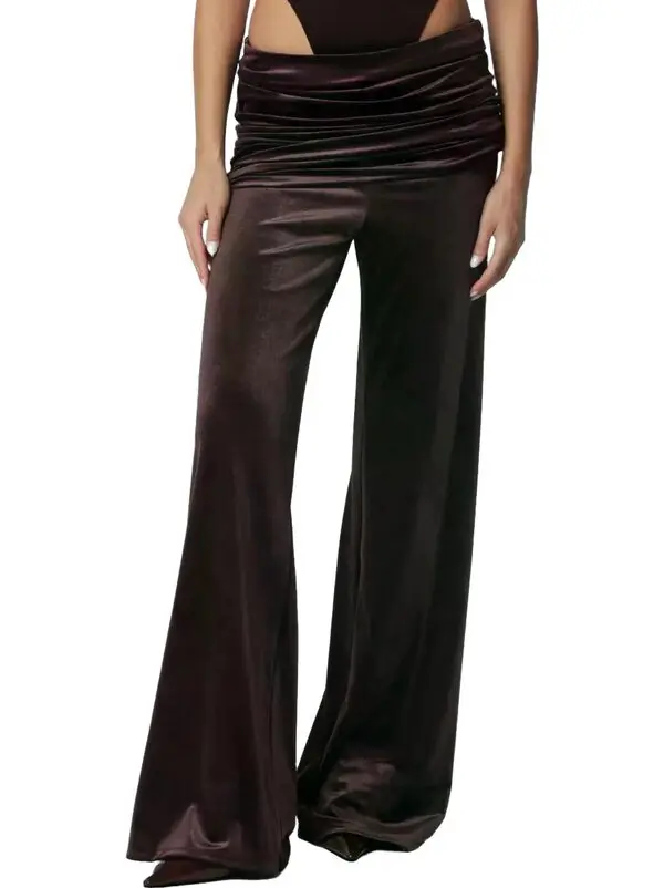 Andamane Boney Draped Wide-leg Trousers - Brown