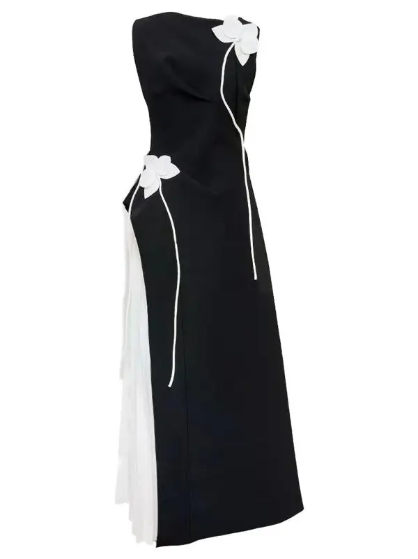 Acler Limisi Floral Appliqué Maxi Dress - Black