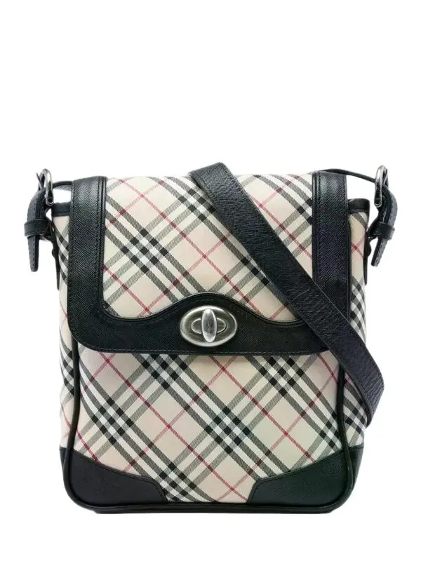 Burberry Nova Check Canvas Crossbody Bag - Black