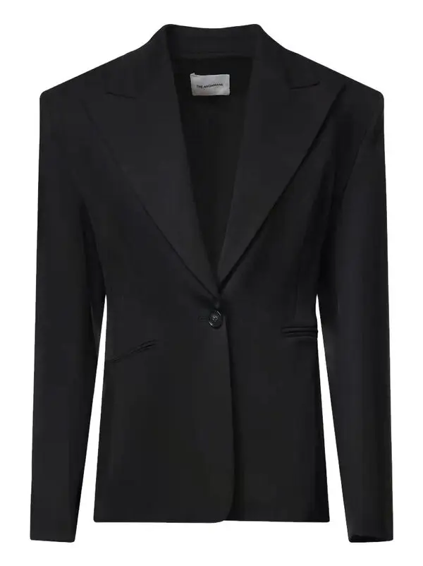 Andamane Single-breasted Peak Lapel Blazer - Black