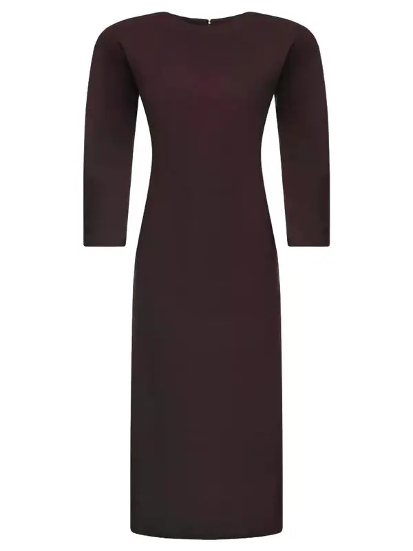 Andamane Amanda Rear-slit Long-sleeve Midi Dress - Red
