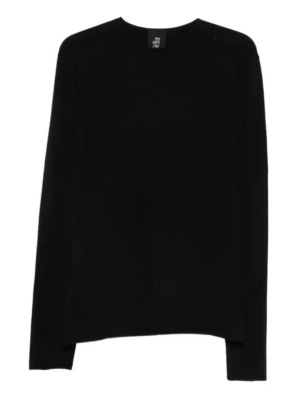 THOM KROM Exposed-seam Fine Knit Sweater - Black