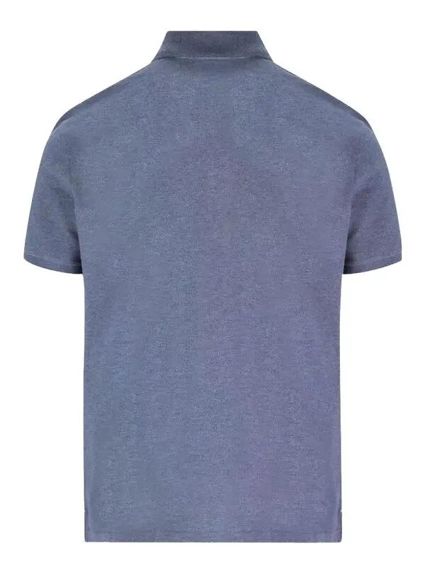 Moncler Cotton Piquet Polo Shirt - Blue