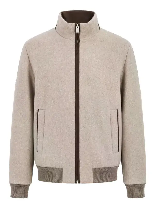 Paul & Shark Zip-up Cashmere Jacket - Neutrals