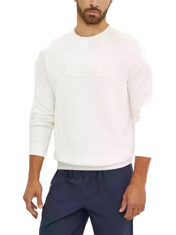 Guess Logo-embossed Raglan-sleeve Sweatshirt - White